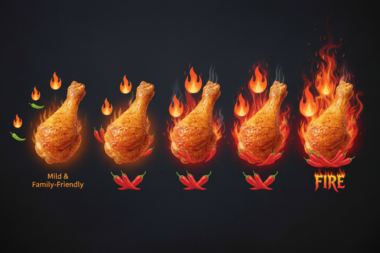 Fried Chicken Heat Scale (From Mild & Family-Friendly to Fire) – Hearth ...