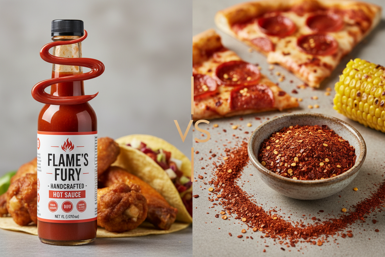 Hot Sauce vs. Chili Flakes — When to Use Each 🌶️⚖️ – Hearth Fire Sauce