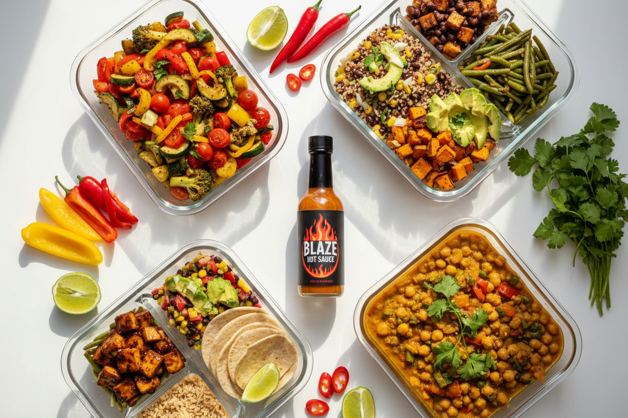 Meatless Meal Prep With Hot Sauce – Hearth Fire Sauce